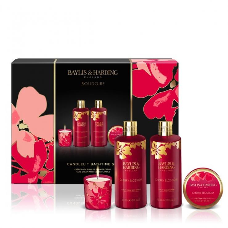Baylis & Harding Boudoire Cherry Blossom Luxury Candlelit Bathing Gift – Beauty Goddess