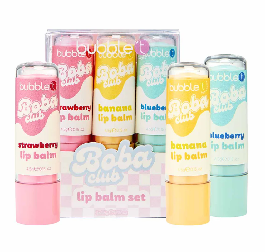 Bubble T Boba Tea Lip Balm Set (3 x 4.5g) – Beauty Goddess