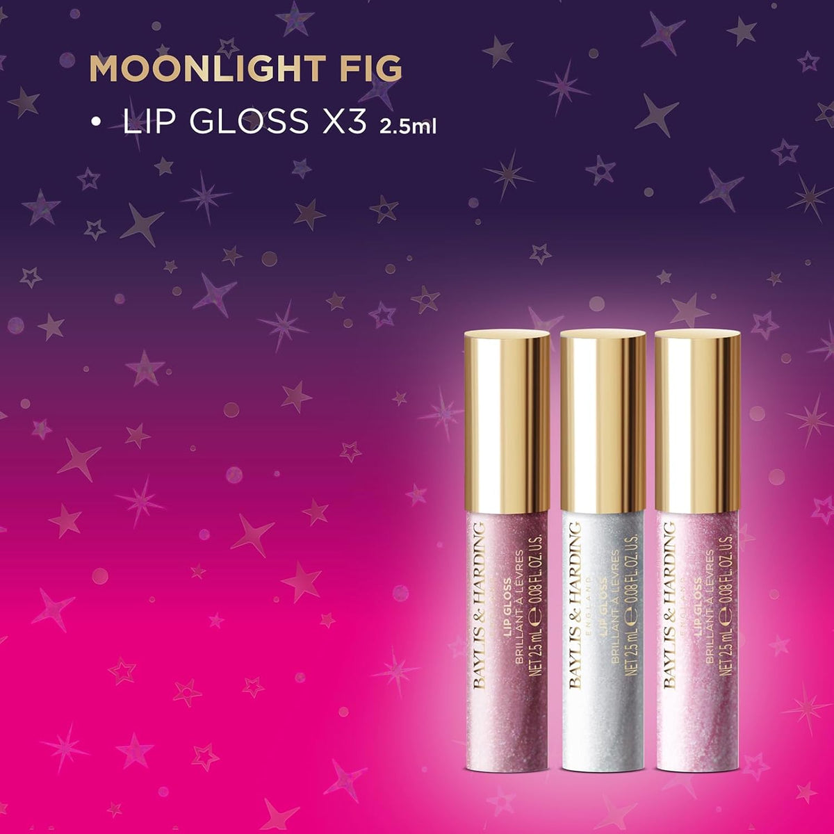Baylis & Harding Moonlight Fig Glossy Lip Trio – Beauty Goddess