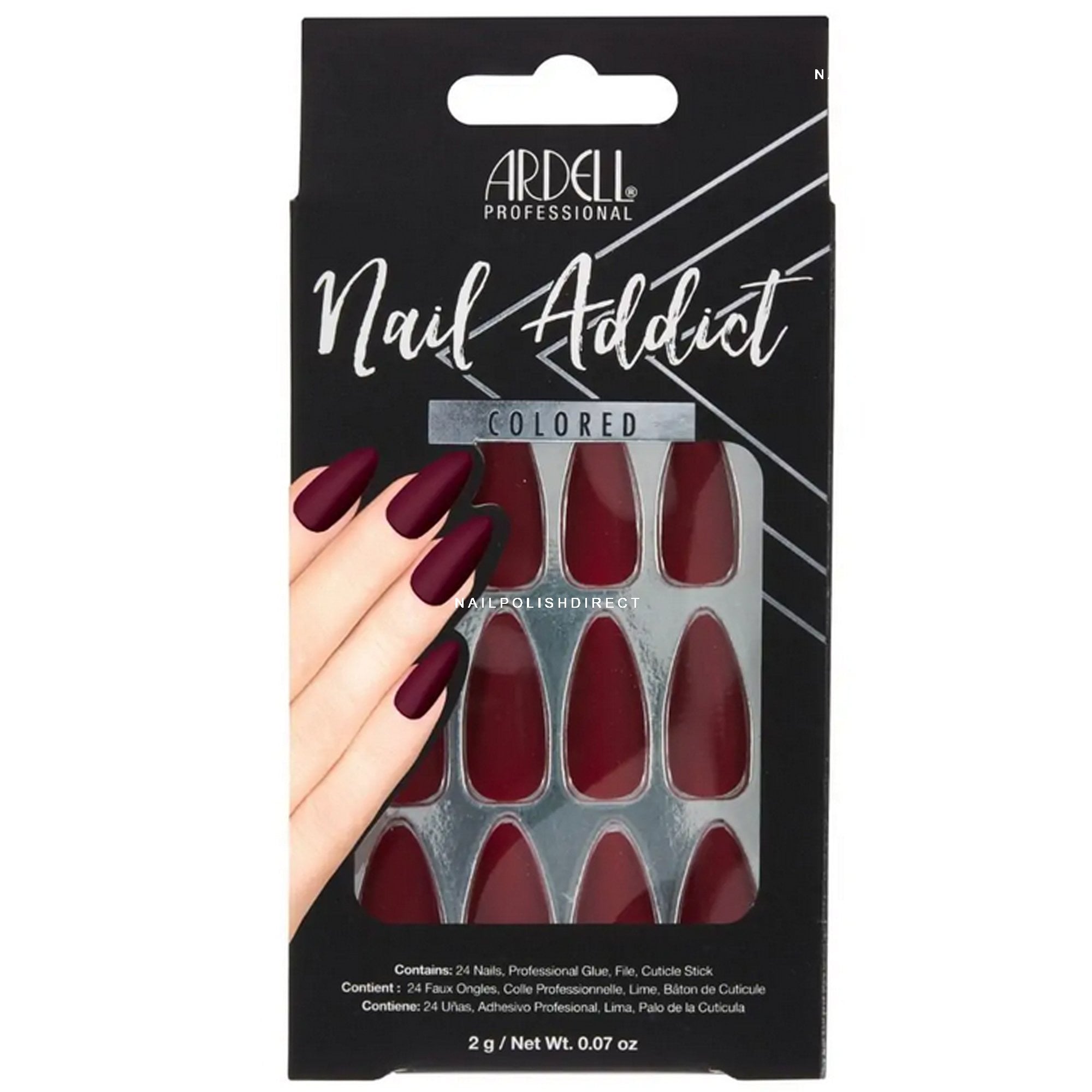 Ardell Nail Addict Solid False Nails - Bordeaux – Beauty Goddess