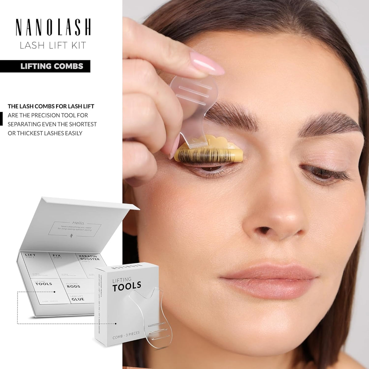 Nanolash Lifting Combs 3 pcs - tools for eyelash lifting, Y shape lash ...