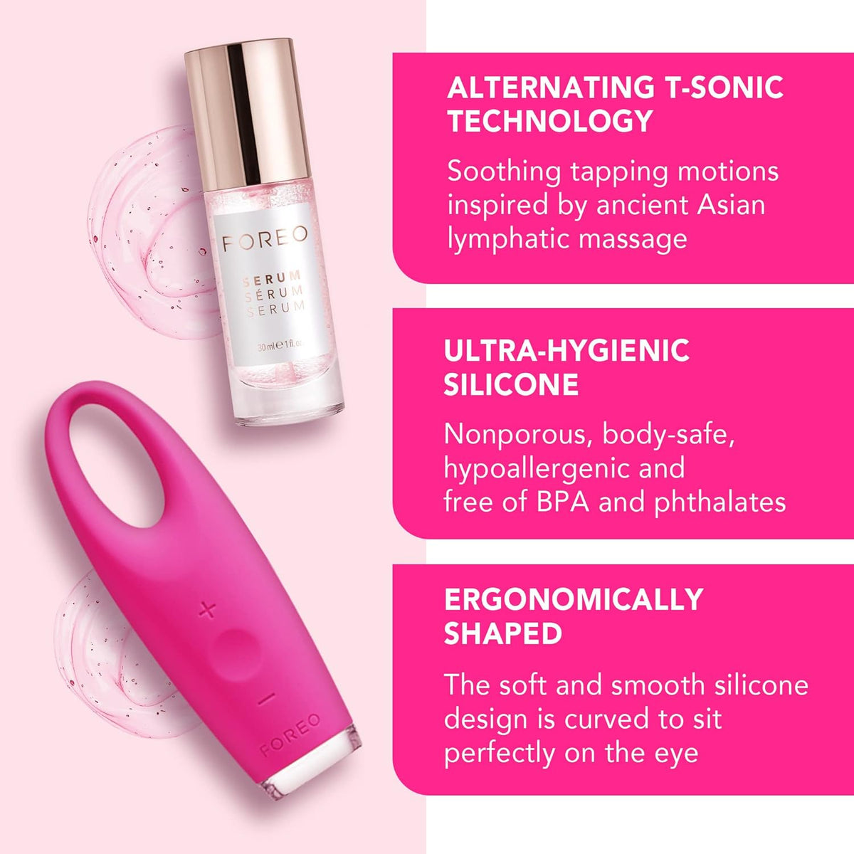 Foreo Iris Illuminating Eye Massager- Magenta – Beauty Goddess
