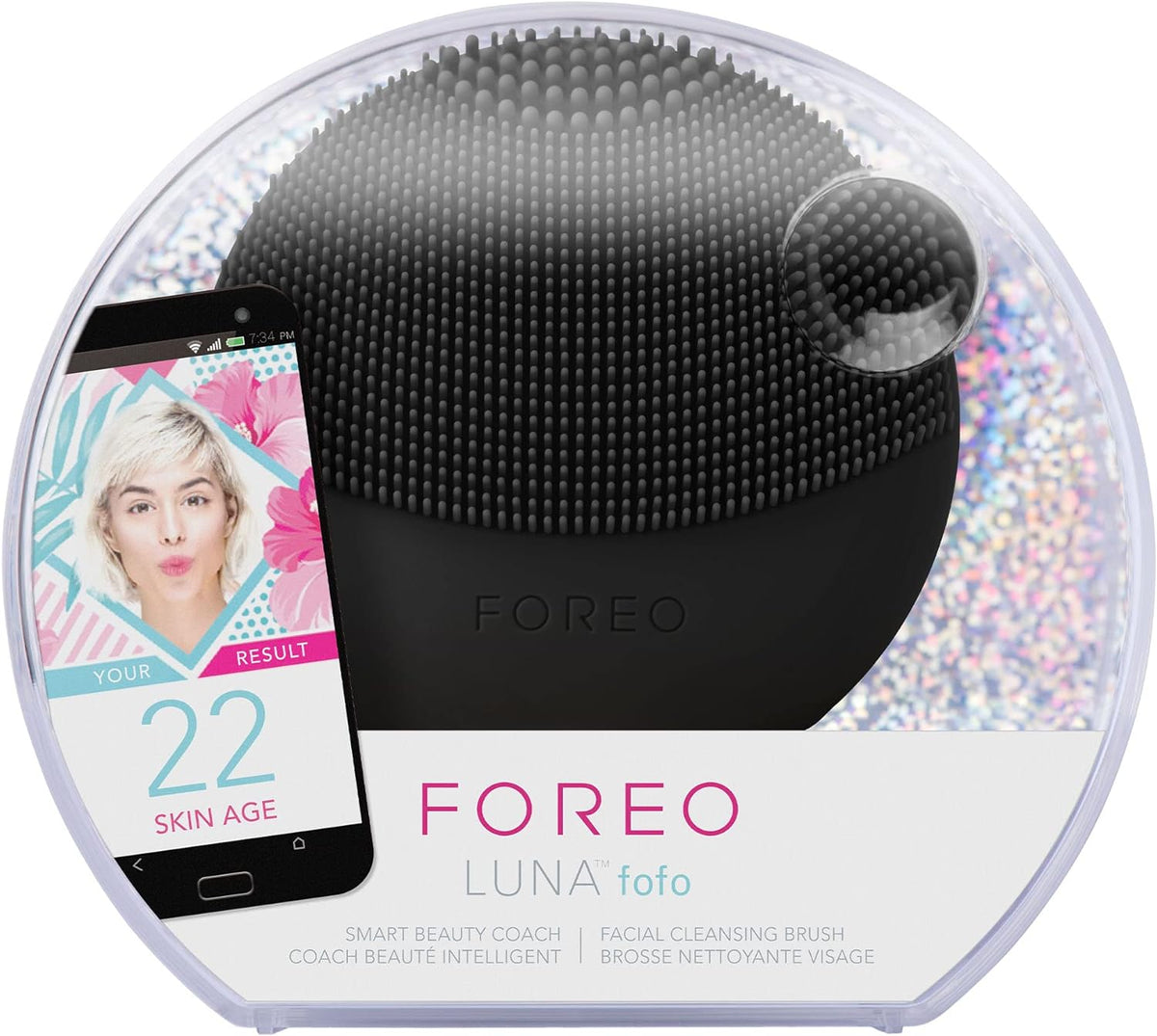 FOREO LUNA fofo Smart Facial Cleansing Brush and Skin Analyzer, Midnig ...