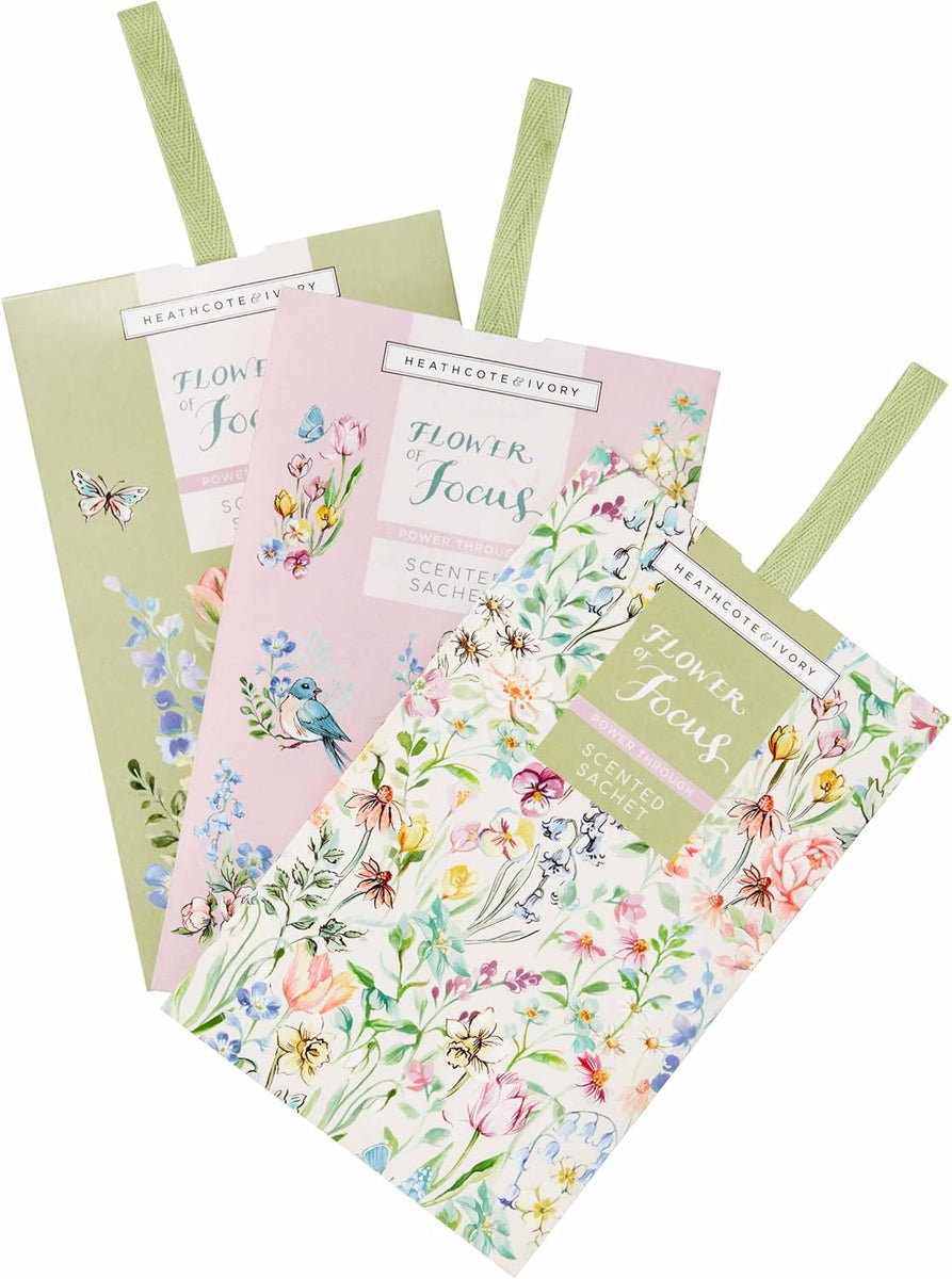 Heathcote & Ivory Flower of Focus 3 Scented Sachets | Freshen Spaces A ...