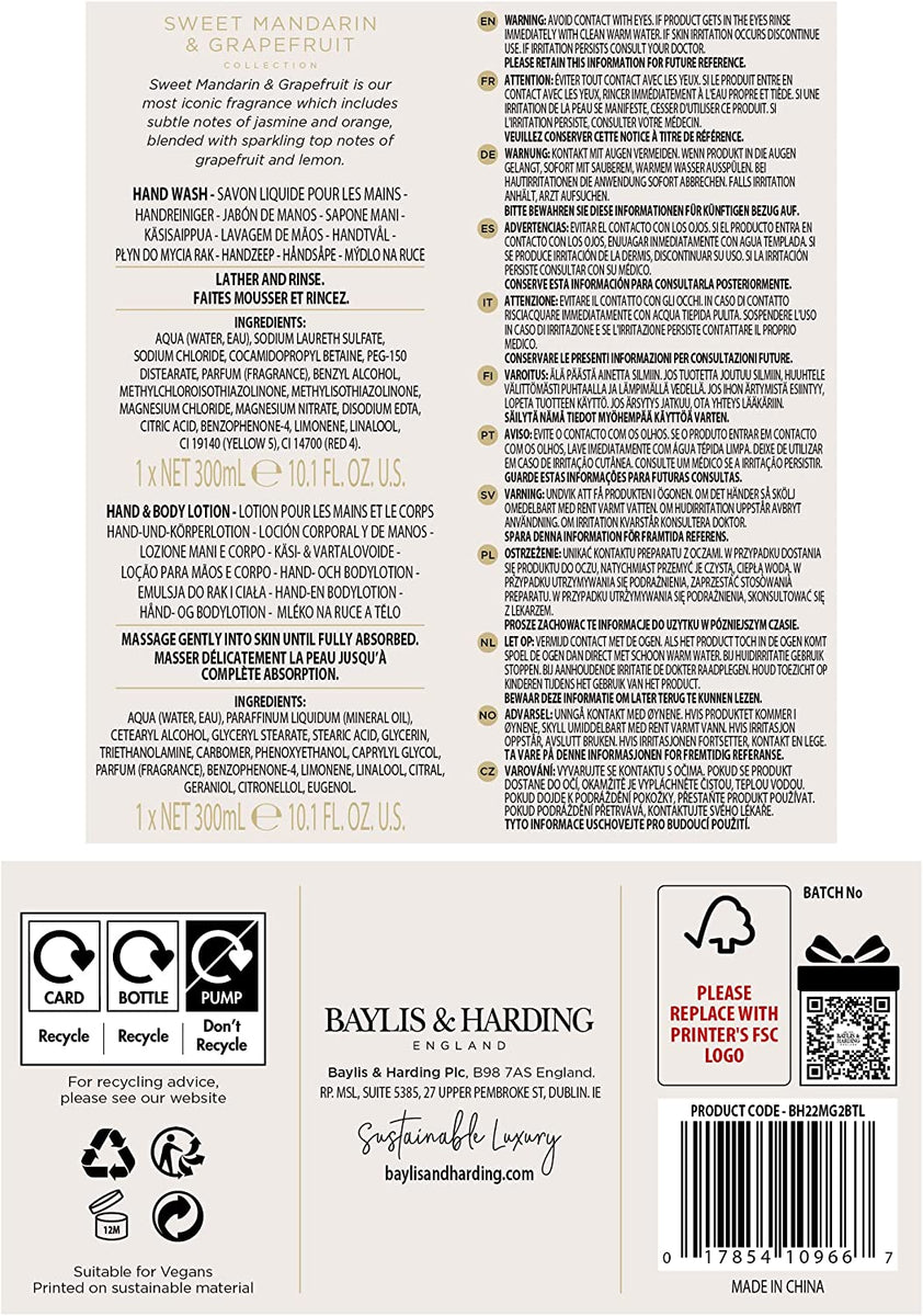 Baylis & Harding Sweet Mandarin & Grapefruit Signature Collection Luxu ...