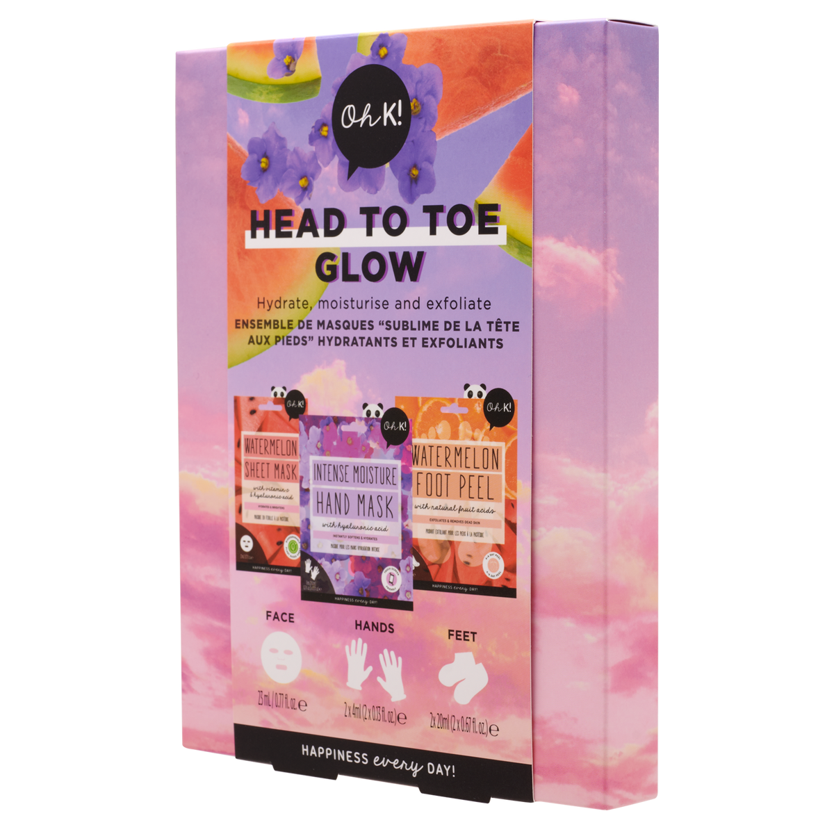 Oh K! Head To Toe Glow Mask & Peel Pamper Set – Beauty Goddess